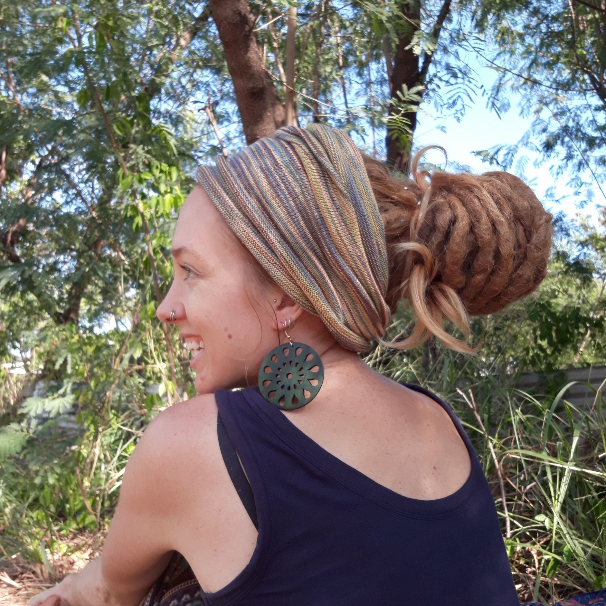 Double Loop Cotton Dread Wrap Headband (25 Colours) – Mountain Dreads
