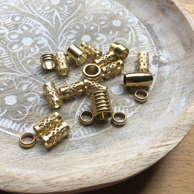 Golden Dreadlock Beads | Set Of 20 – Mountain Dreads
